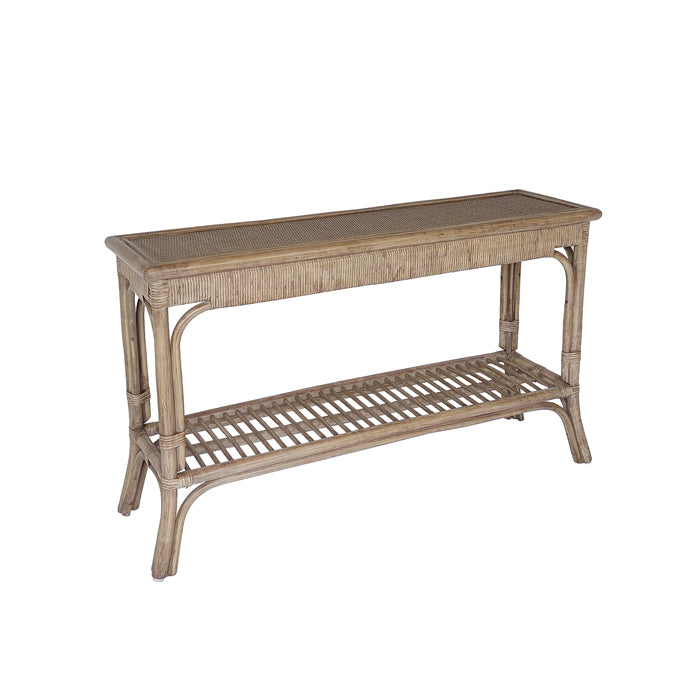 Drake Rattan Antique Grey Console | Deb's Hidden Treasures