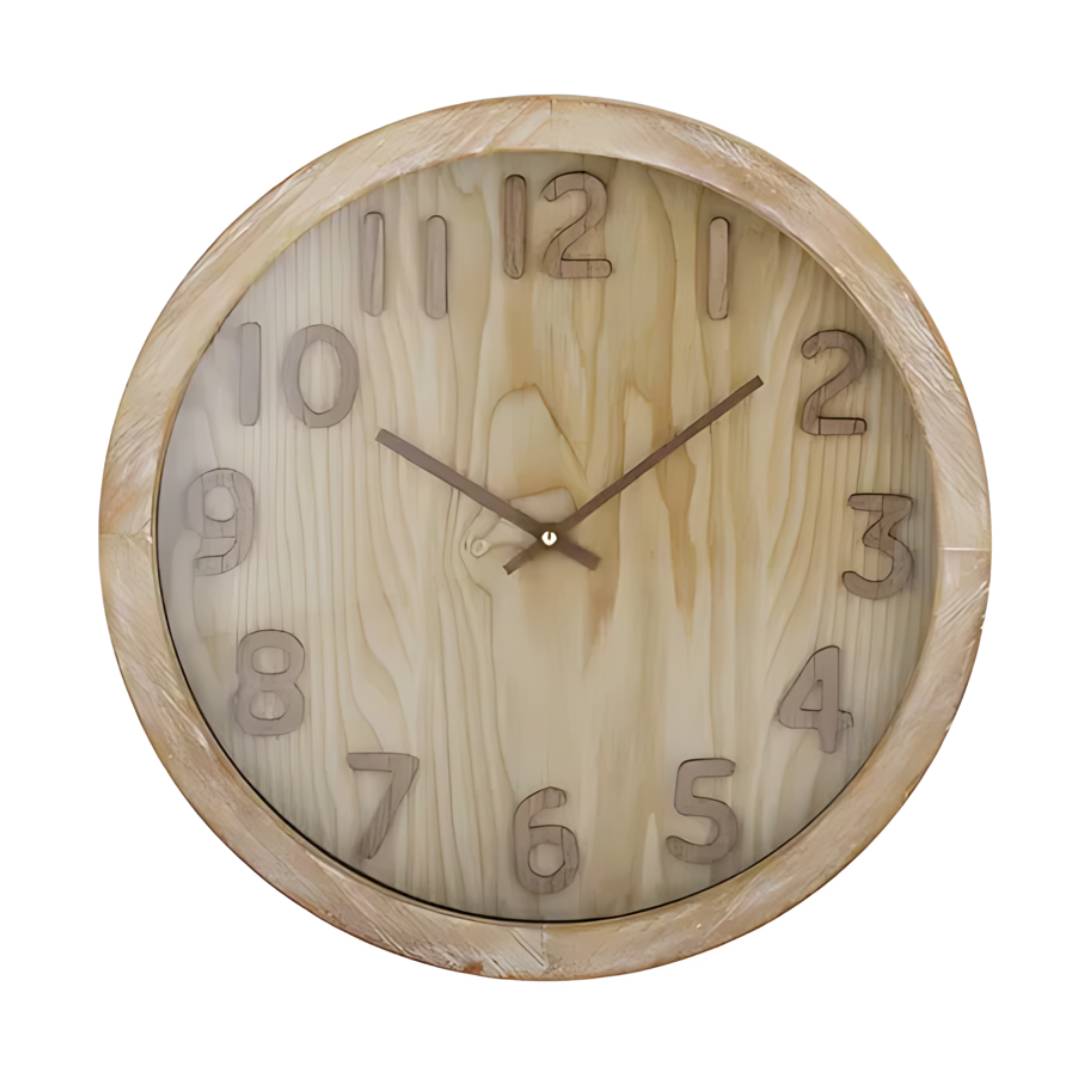 Wade Wood Clock Natural/Walnut 40cm | Deb's Hidden Treasures